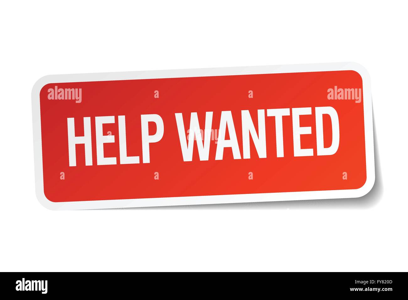 help wanted red square sticker isolated on white Stock Vector Image ...