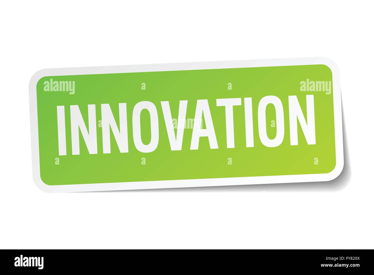 innovation green square sticker on white background Stock Vector Image ...