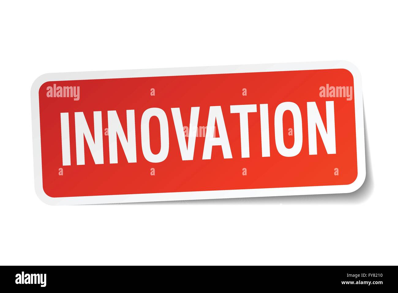 innovation red square sticker isolated on white Stock Vector Image ...