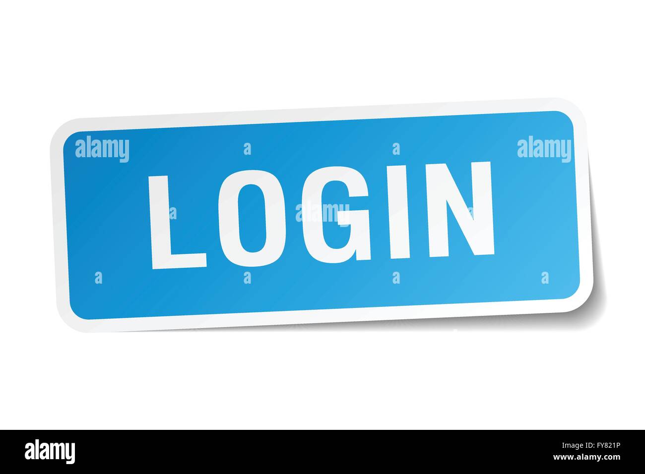 login blue square sticker isolated on white Stock Vector Image & Art ...