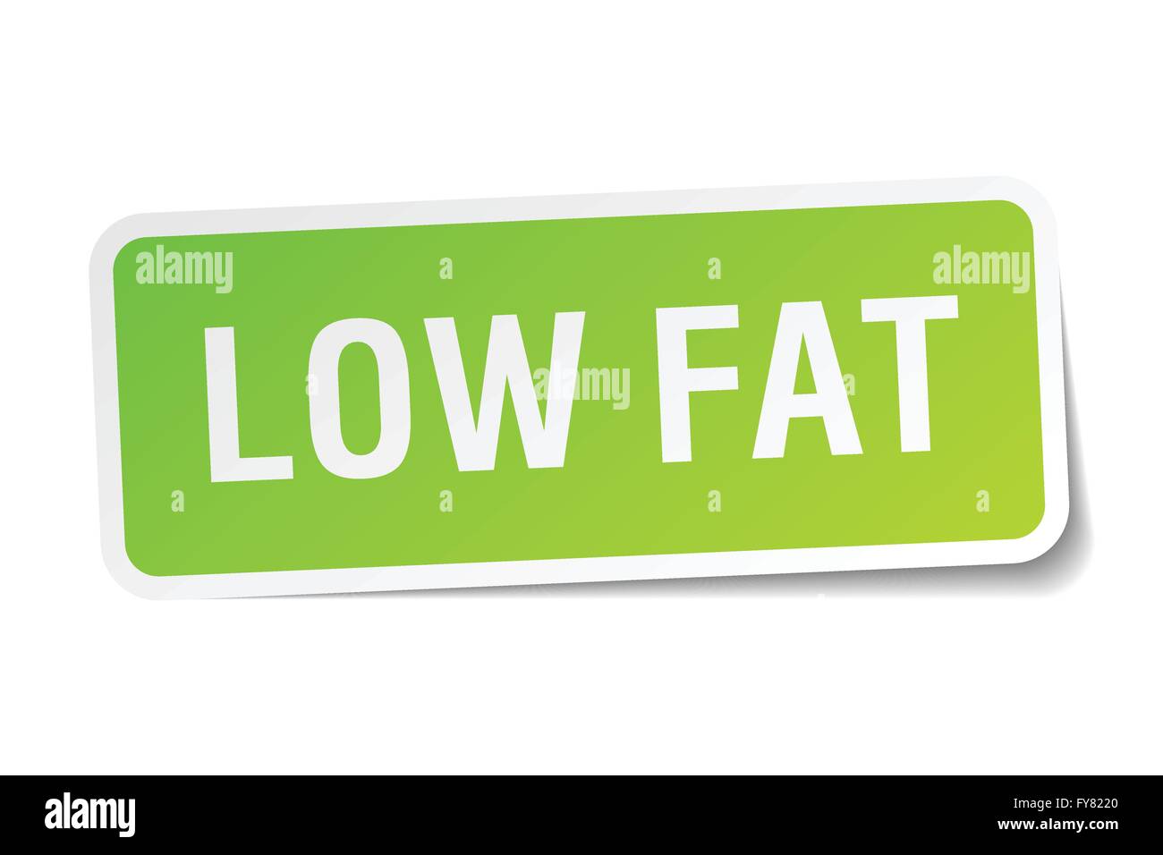 low fat green square sticker on white background Stock Vector Image ...