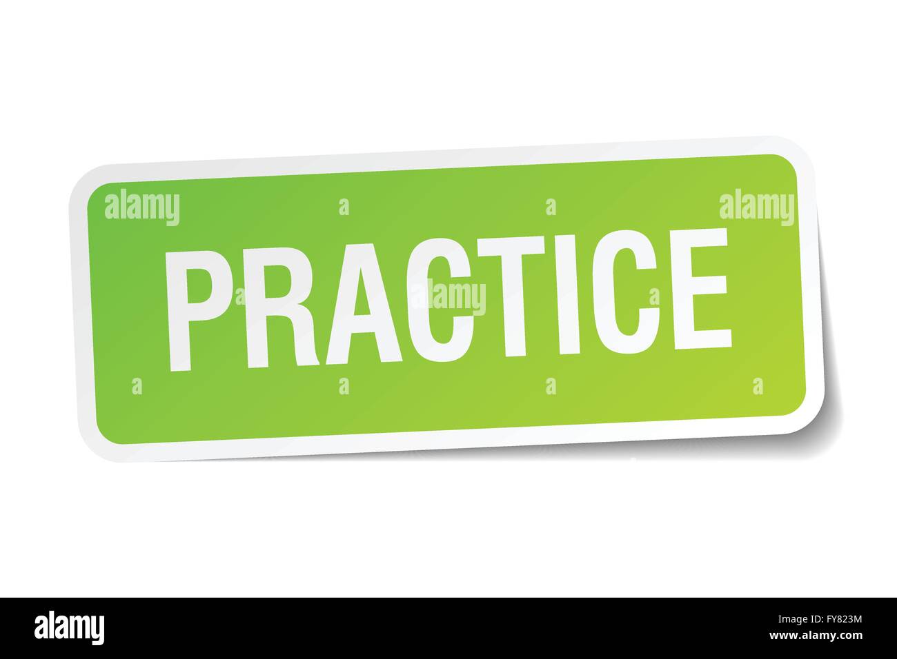 practice green square sticker on white background Stock Vector Image ...