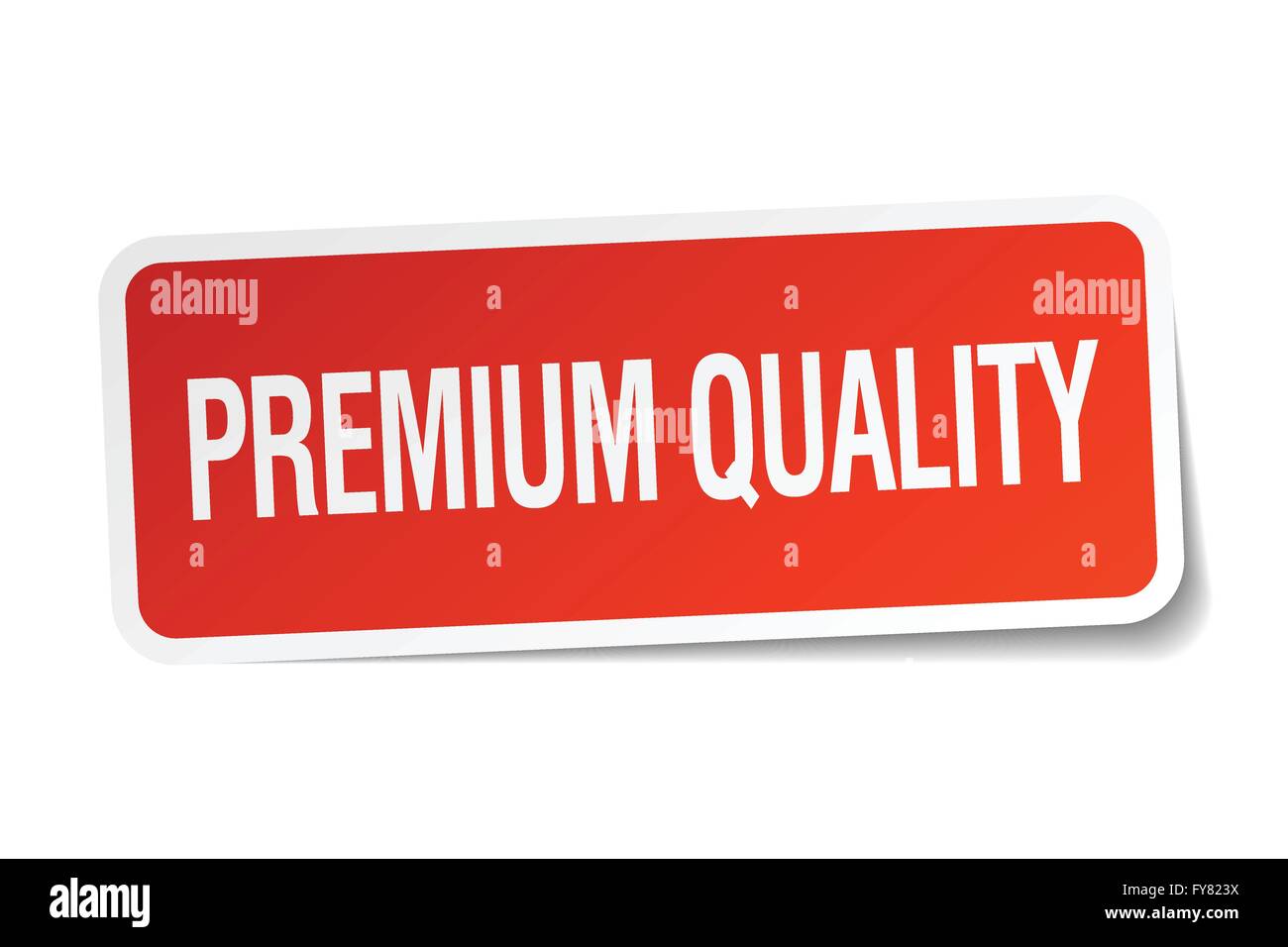premium quality red square sticker isolated on white Stock Vector Image ...