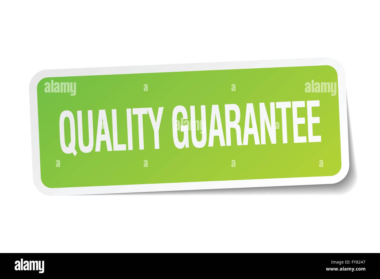 quality guarantee green square sticker on white background Stock Vector ...