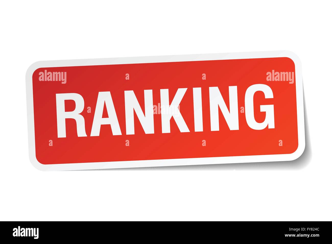 ranking red square sticker isolated on white Stock Vector Image & Art ...