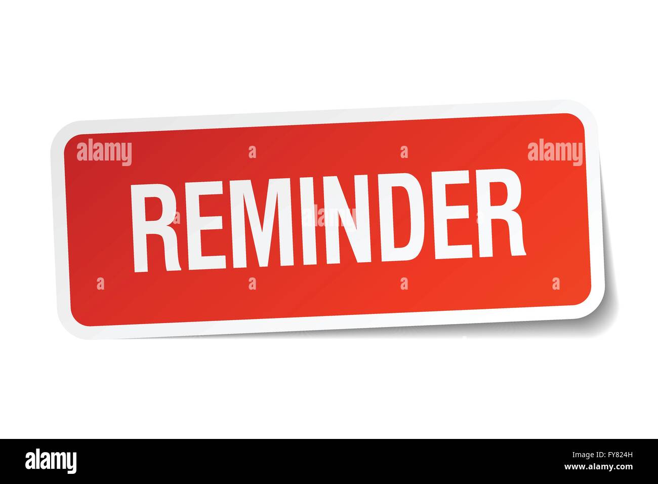 reminder red square sticker isolated on white Stock Vector Image & Art ...