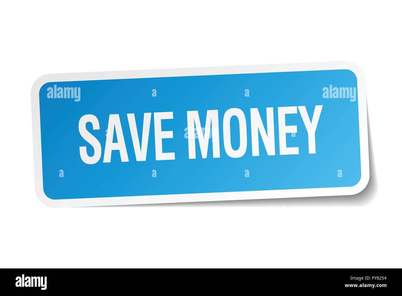 save money blue square sticker isolated on white Stock Vector Image ...