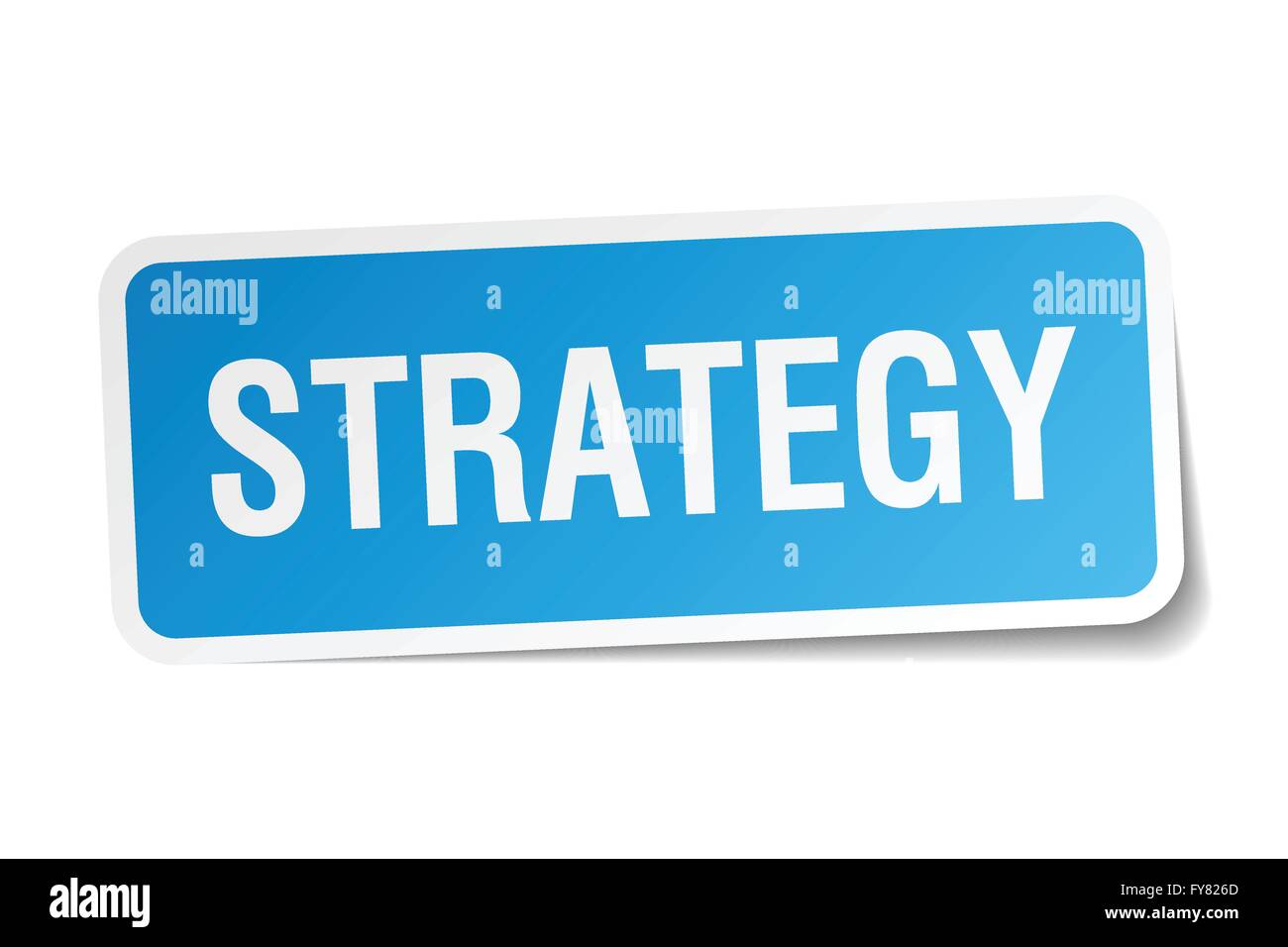strategy blue square sticker isolated on white Stock Vector Image & Art ...