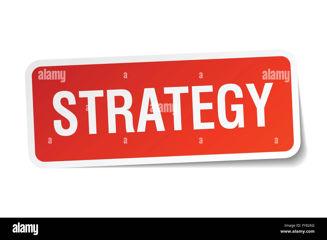 strategy red square sticker isolated on white Stock Vector Image & Art ...