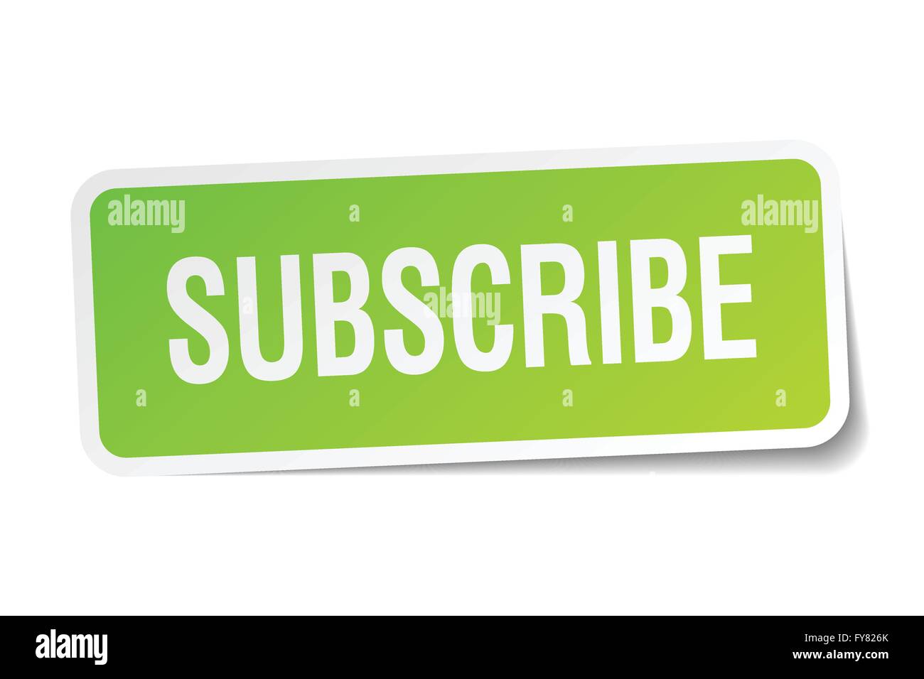 subscribe green square sticker on white background Stock Vector Image ...