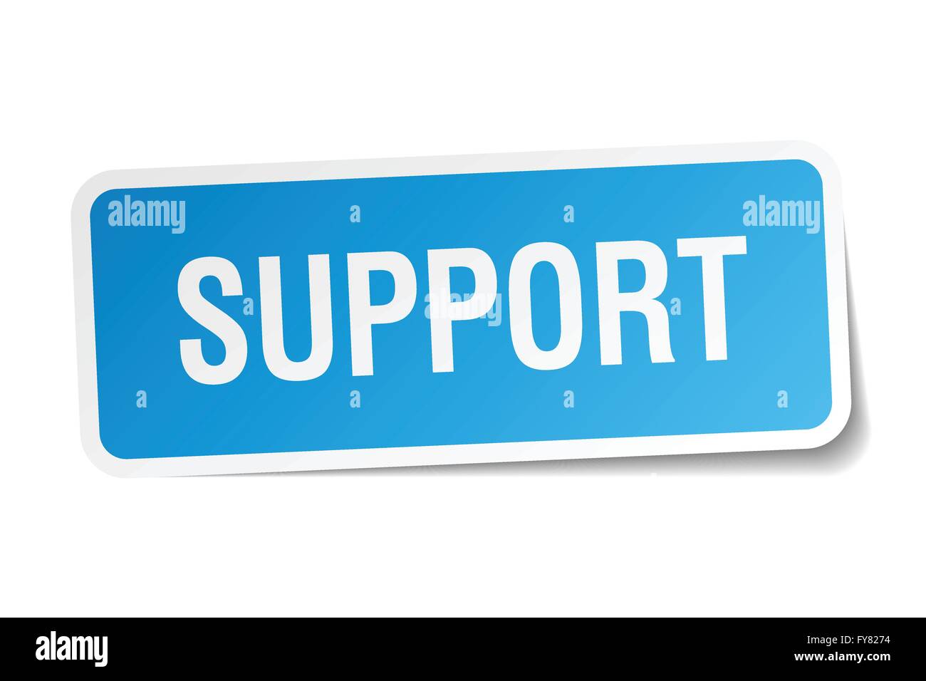 support blue square sticker isolated on white Stock Vector Image & Art ...