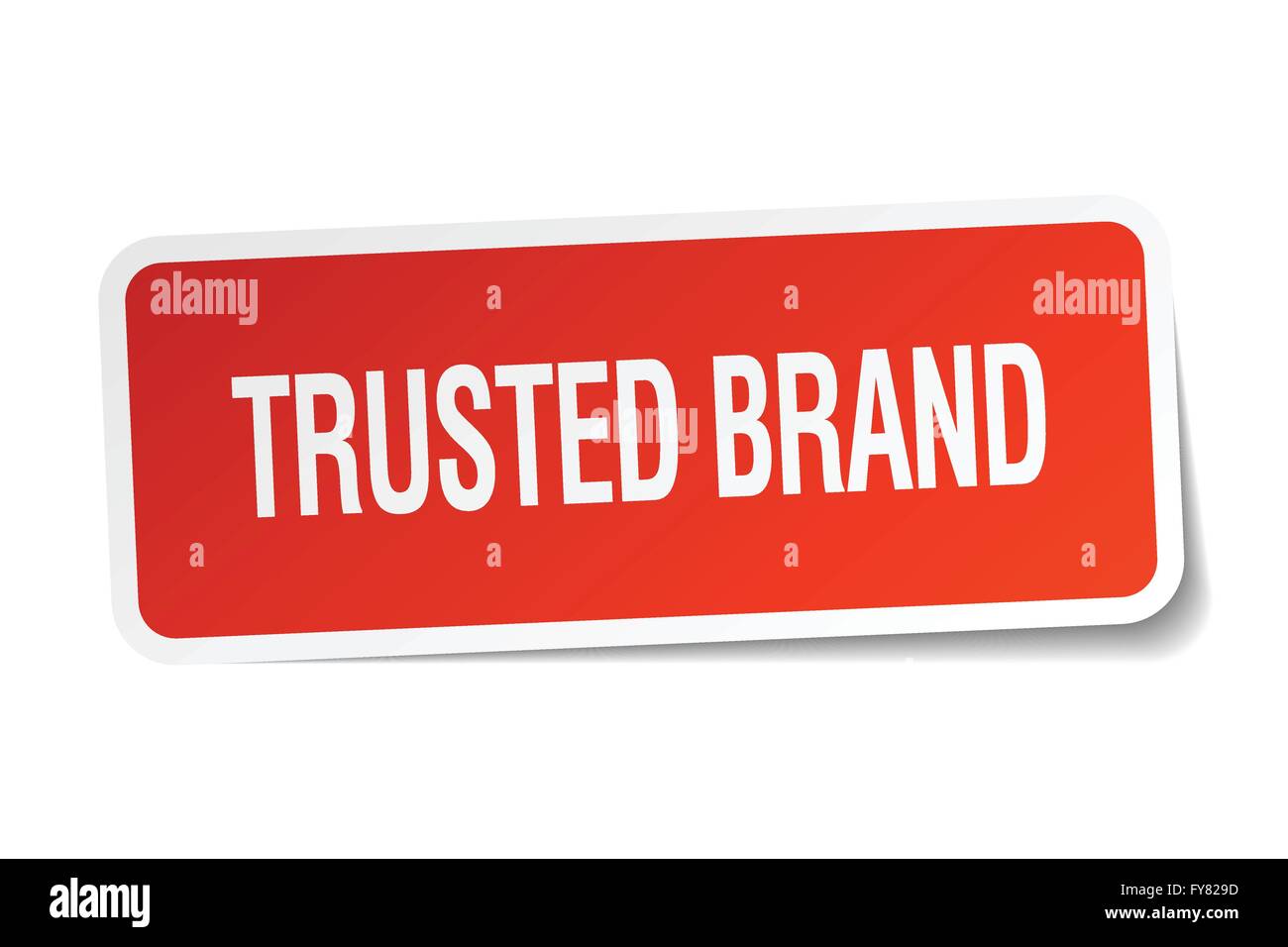 trusted brand red square sticker isolated on white Stock Vector Image ...