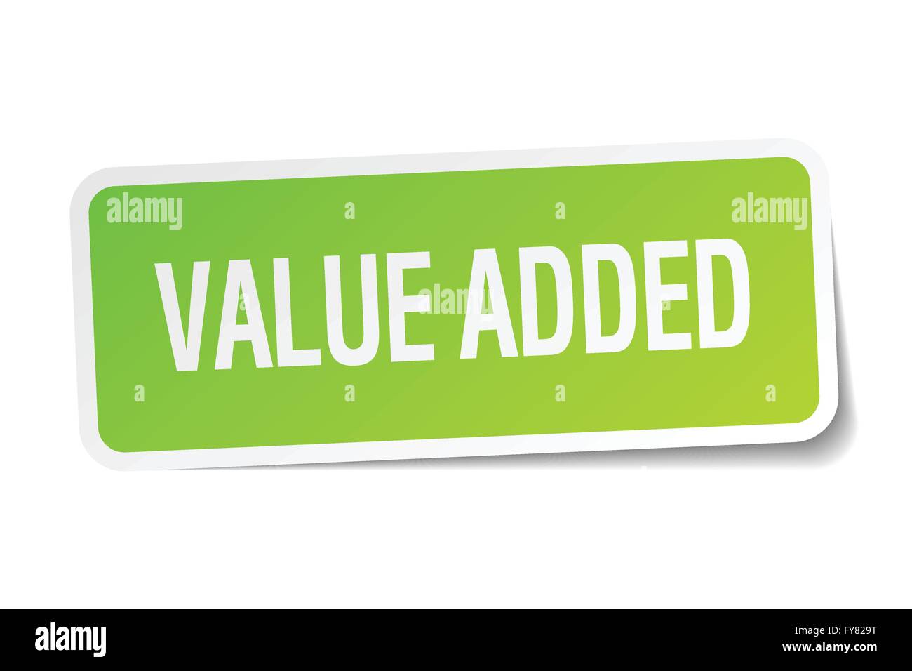 value added green square sticker on white background Stock Vector Image ...