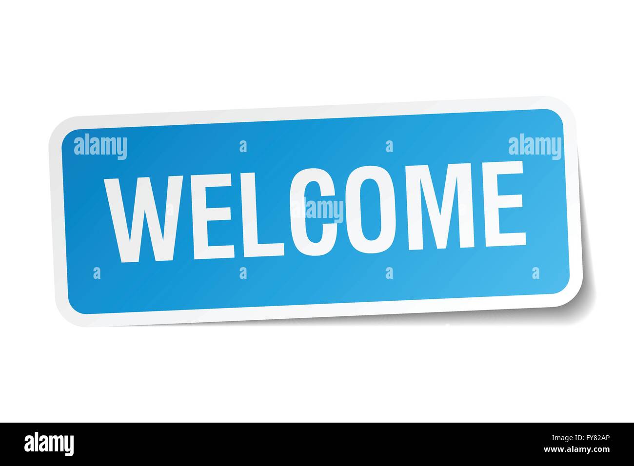welcome blue square sticker isolated on white Stock Vector Image & Art ...