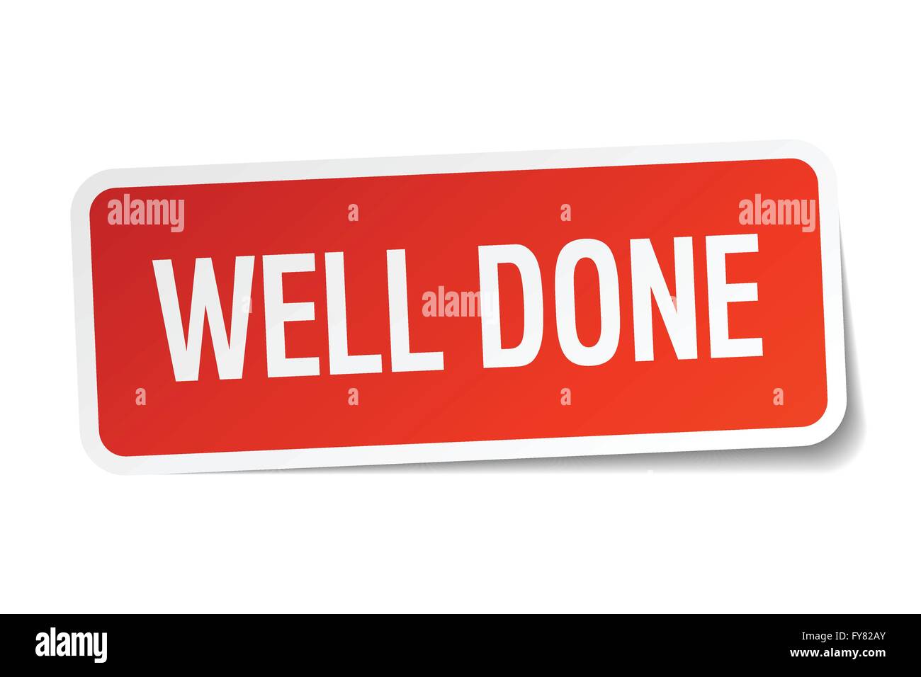 well done red square sticker isolated on white Stock Vector Image & Art ...