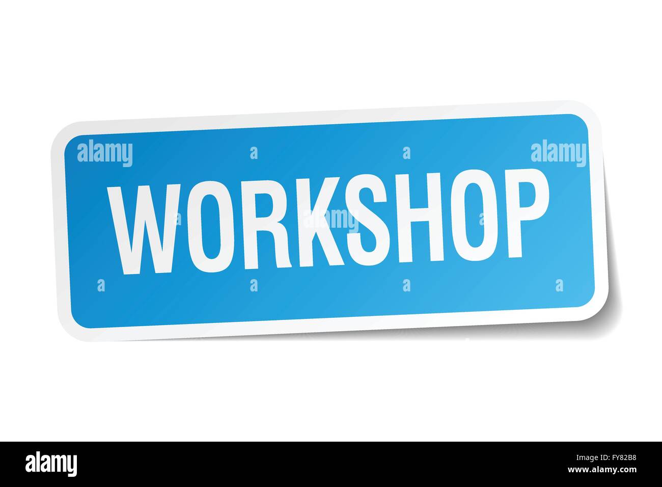 workshop blue square sticker isolated on white Stock Vector Image & Art ...