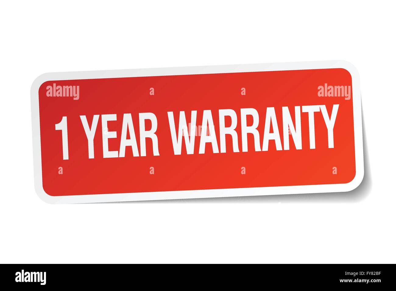 1 year warranty red square sticker isolated on white Stock Vector Image ...