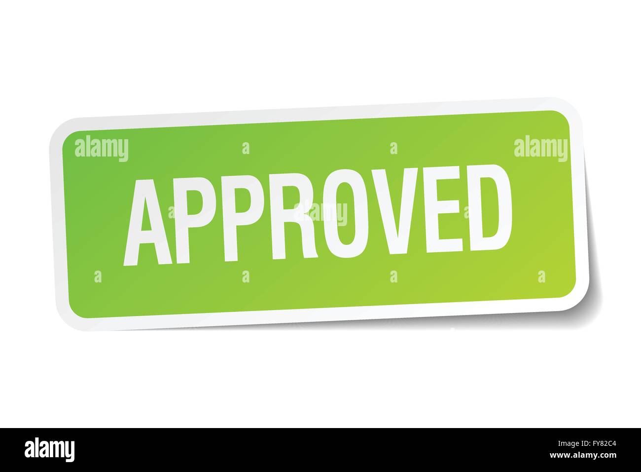 approved green square sticker on white background Stock Vector Image ...