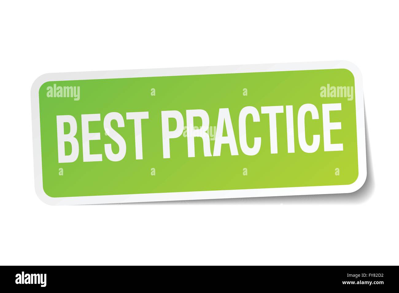 best practice green square sticker on white background Stock Vector ...