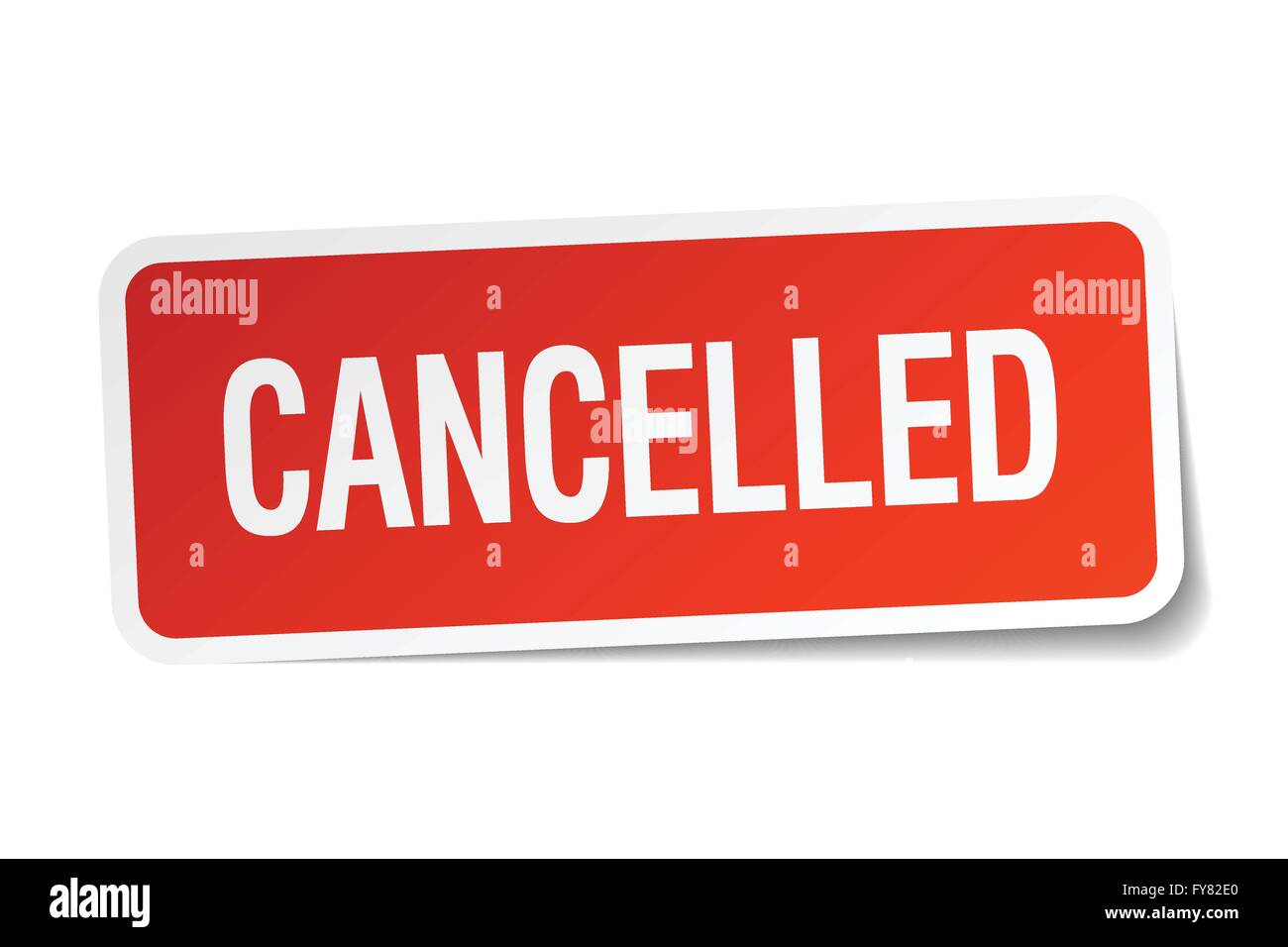 cancelled red square sticker isolated on white Stock Vector Image & Art ...