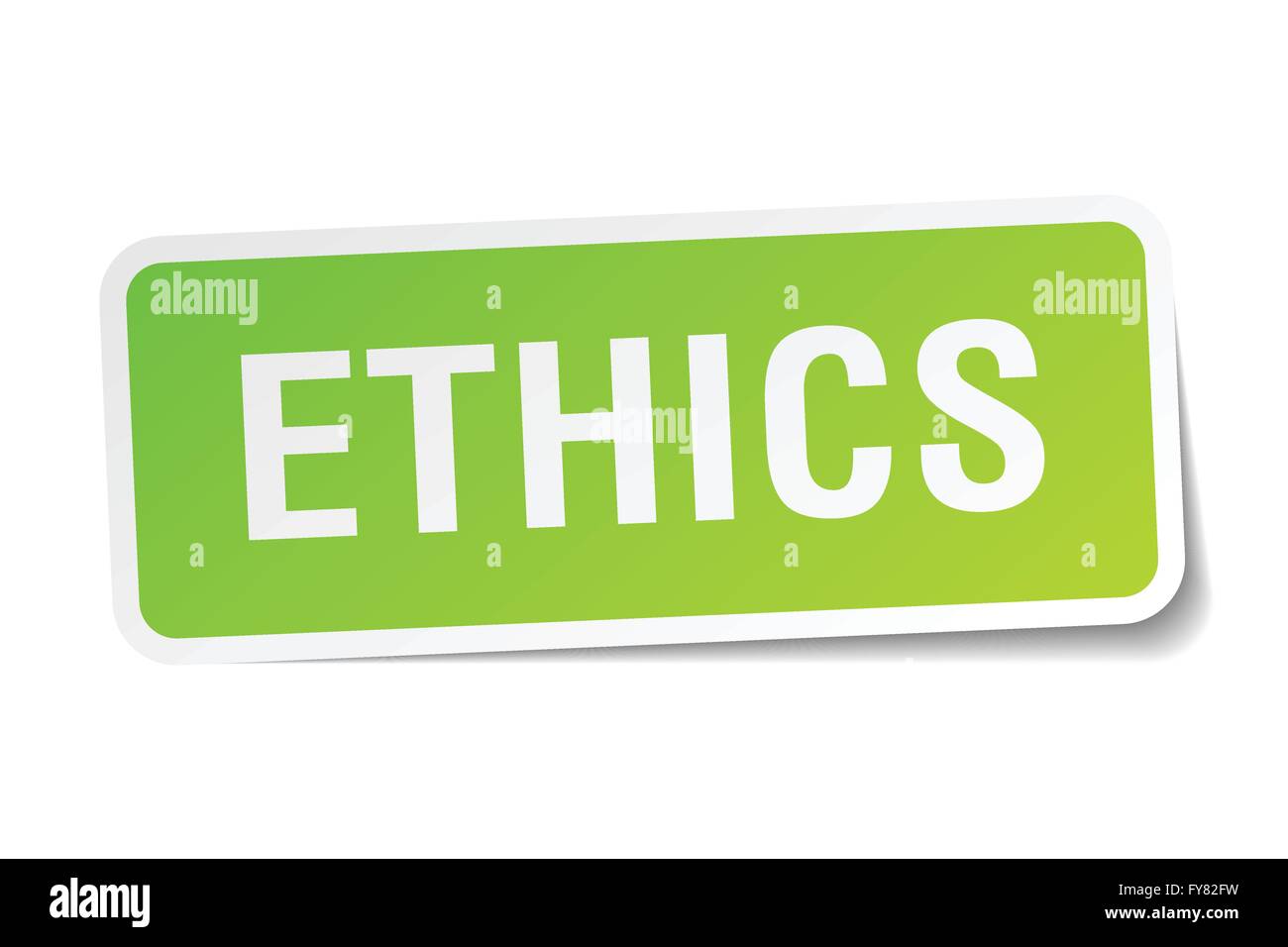 ethics green square sticker on white background Stock Vector Image ...