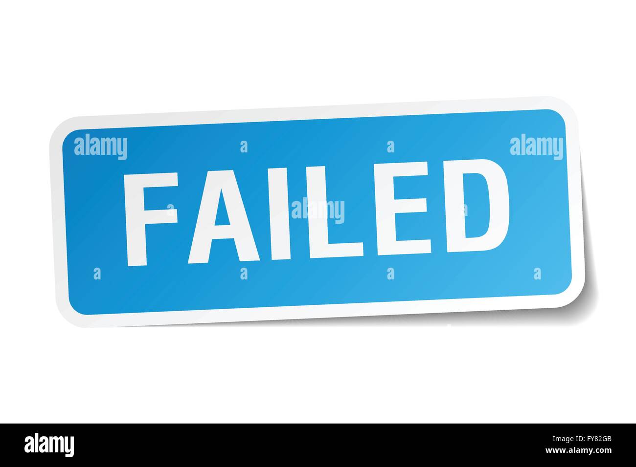 failed blue square sticker isolated on white Stock Vector Image & Art ...