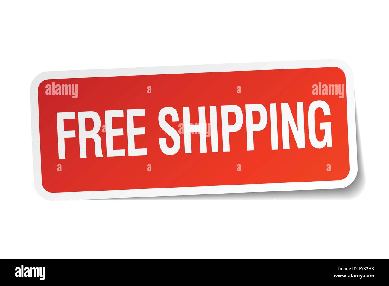 free shipping red square sticker isolated on white Stock Vector Image ...