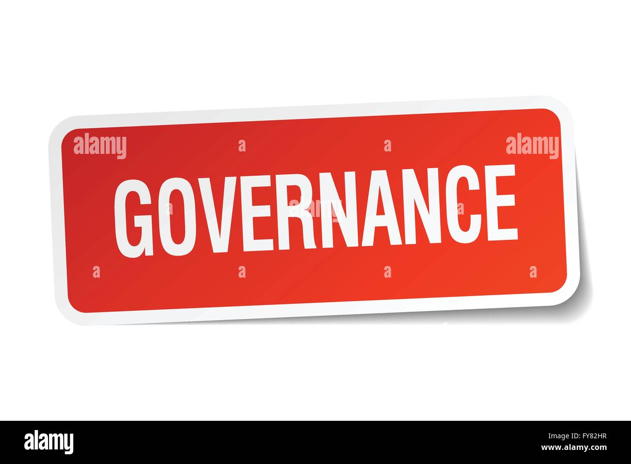 governance red square sticker isolated on white Stock Vector Image ...