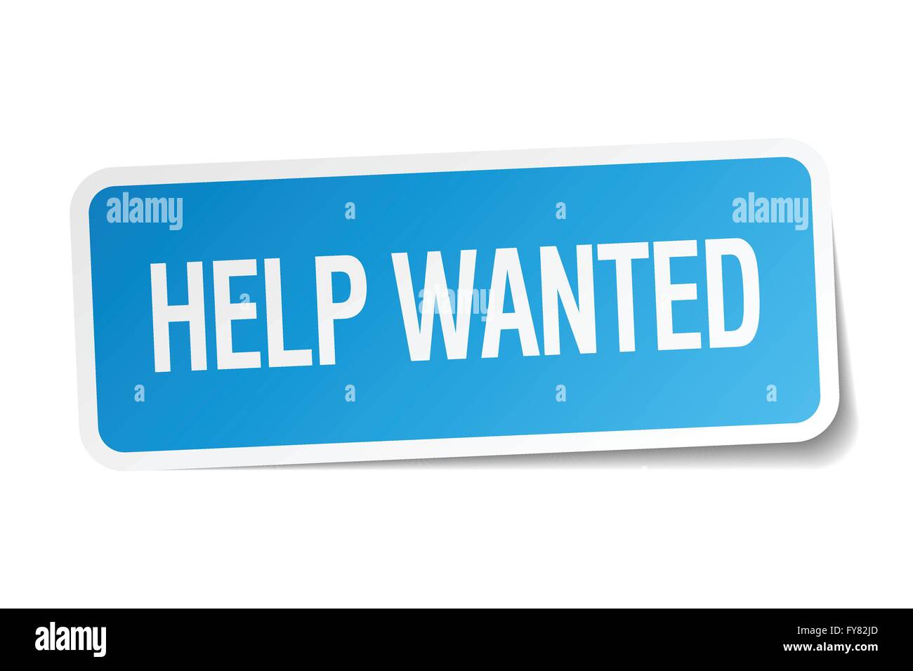 help wanted blue square sticker isolated on white Stock Vector Image ...