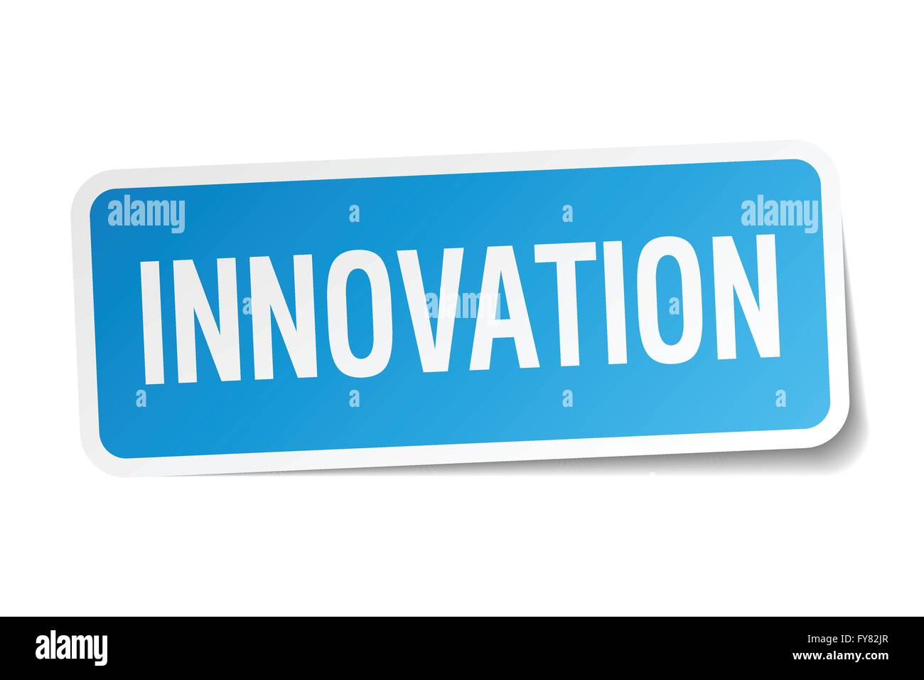 innovation blue square sticker isolated on white Stock Vector Image ...