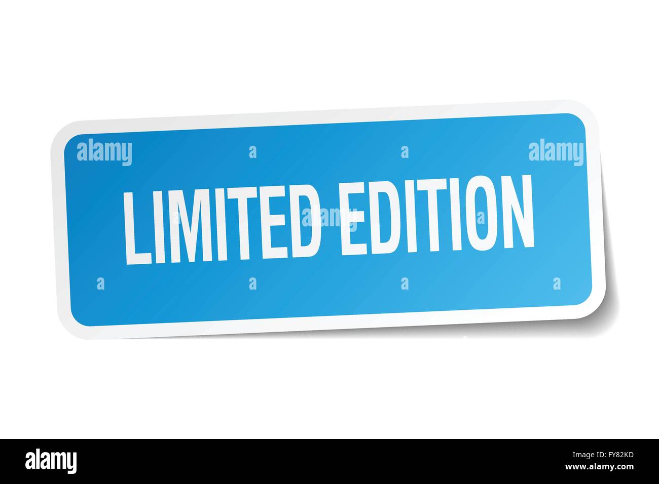 limited edition blue square sticker isolated on white Stock Vector ...