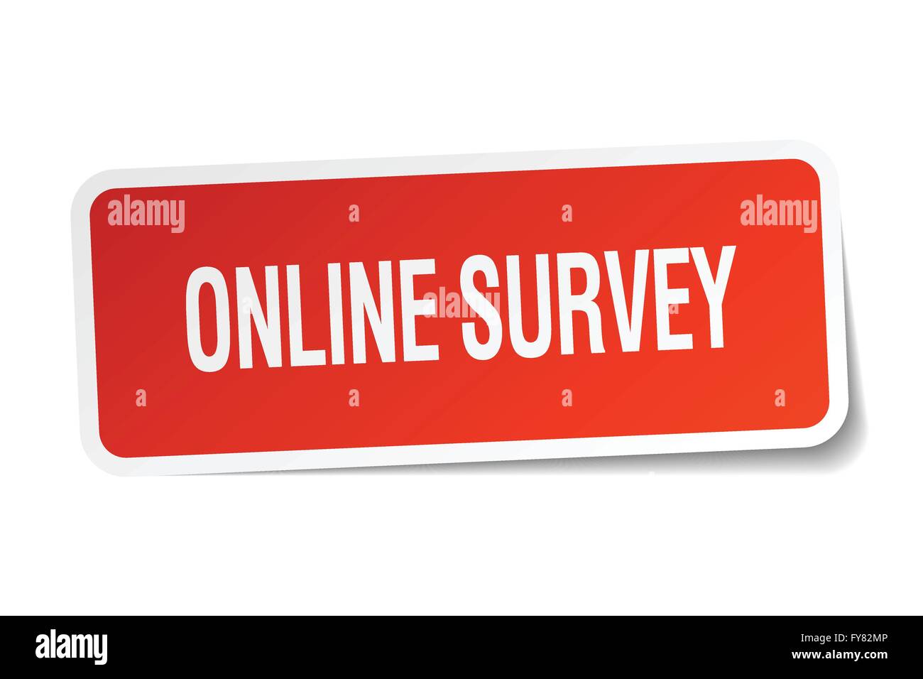online survey red square sticker isolated on white Stock Vector Image ...