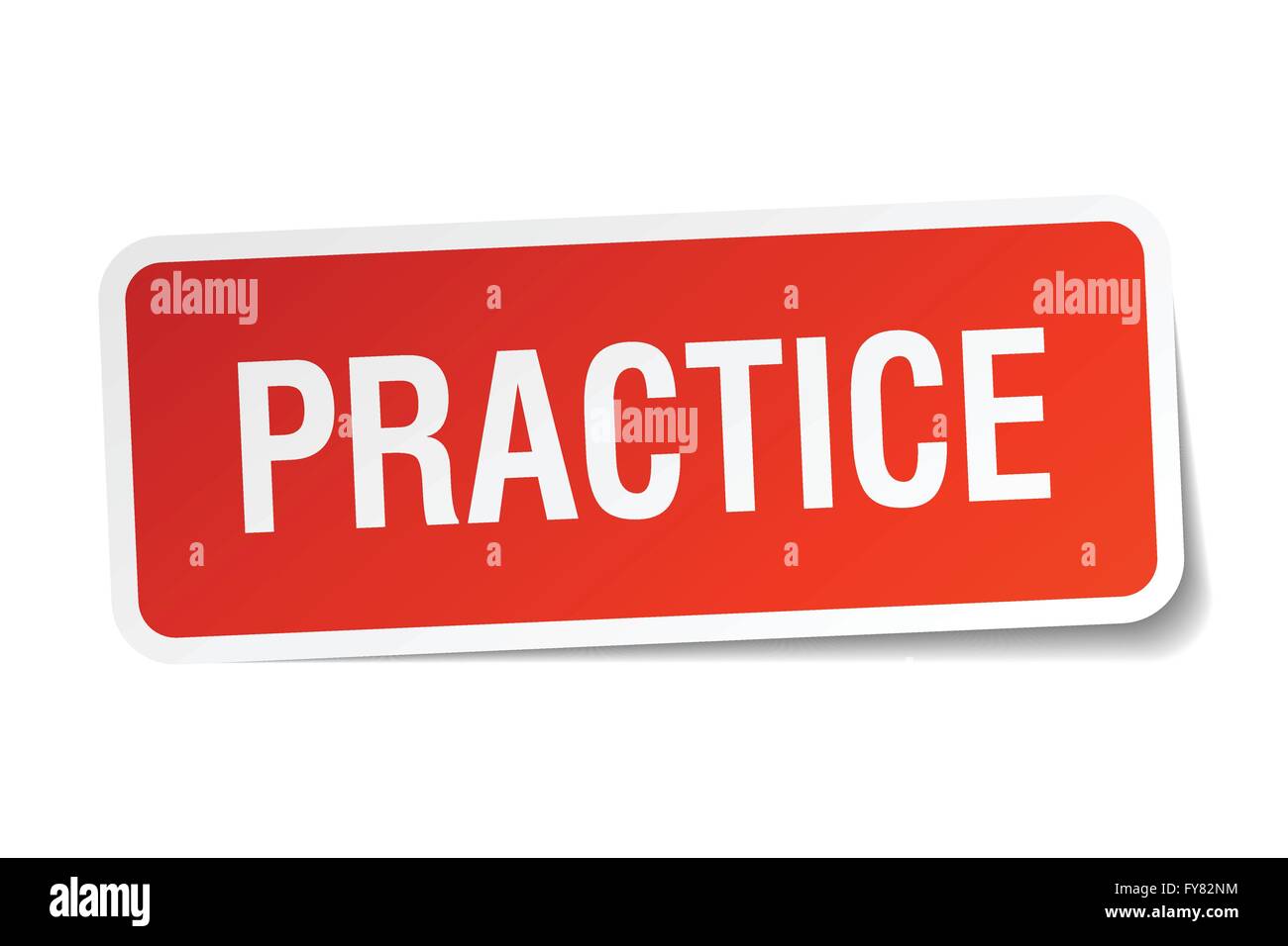 practice red square sticker isolated on white Stock Vector Image & Art ...