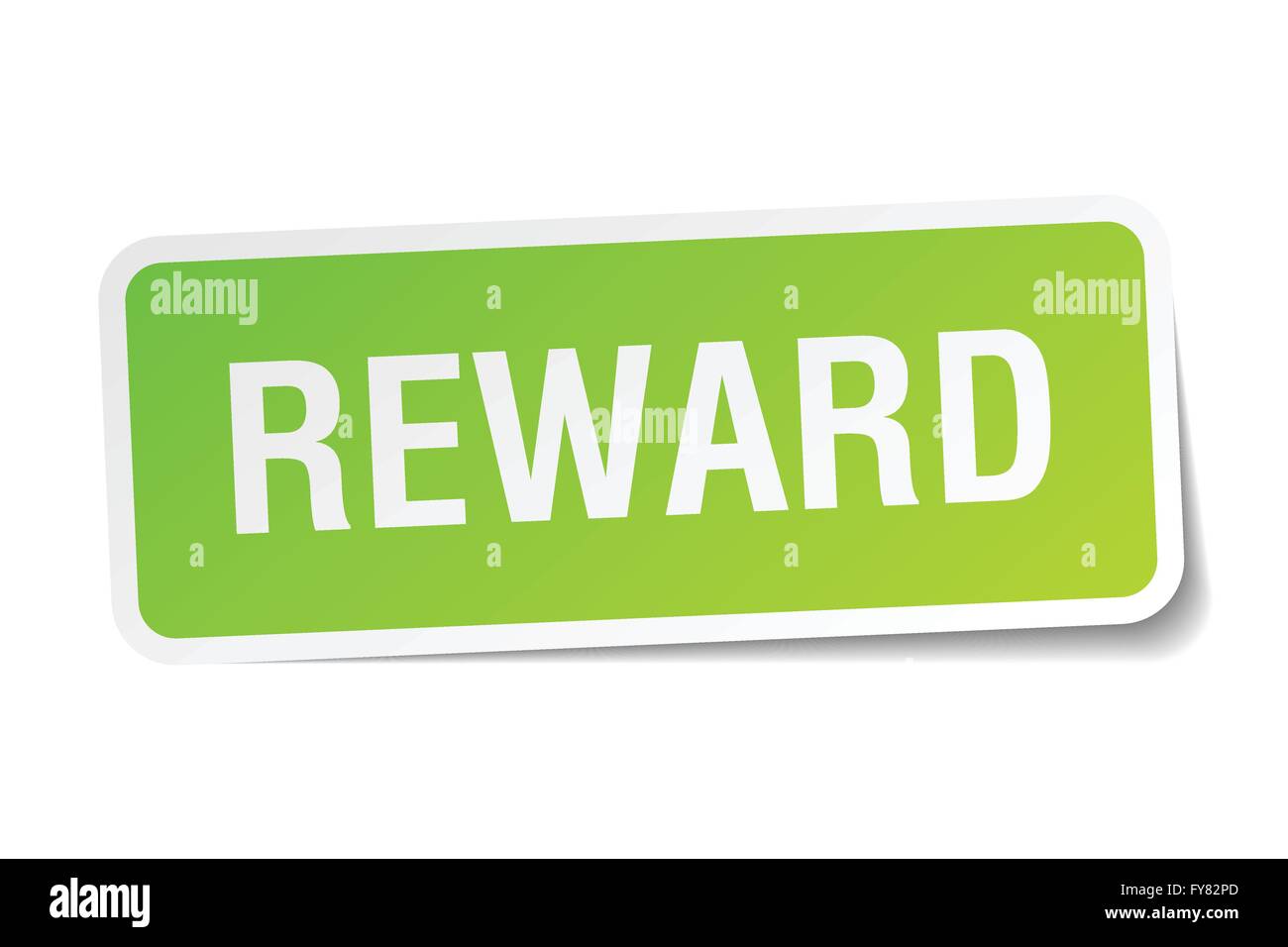 reward green square sticker on white background Stock Vector Image ...