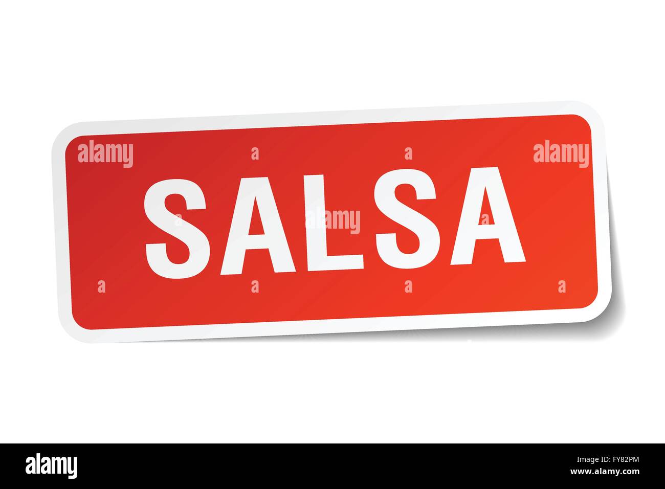 salsa red square sticker isolated on white Stock Vector Image & Art - Alamy