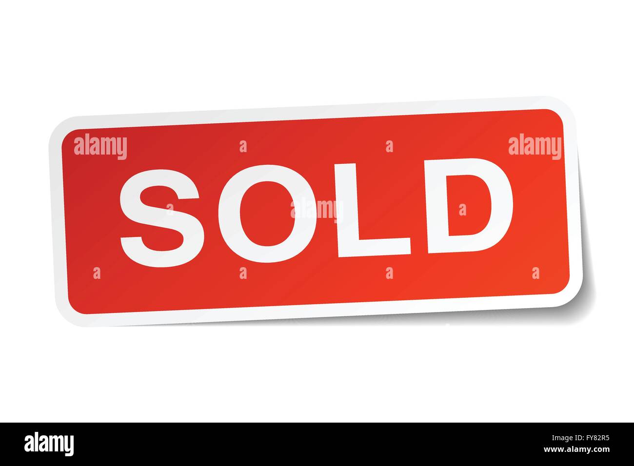 sold red square sticker isolated on white Stock Vector Image & Art - Alamy