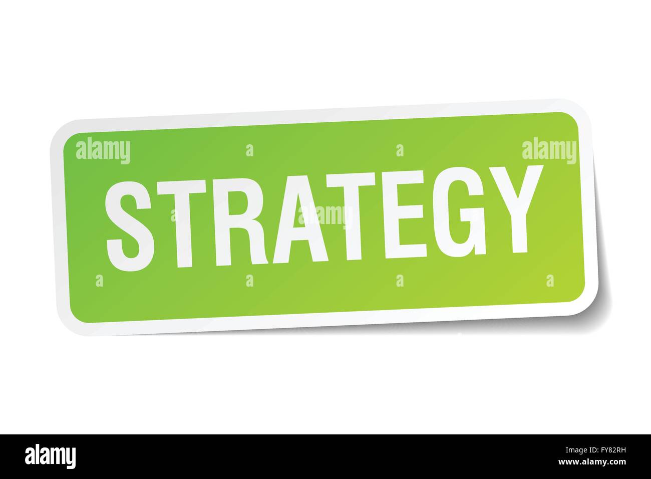 strategy green square sticker on white background Stock Vector Image ...