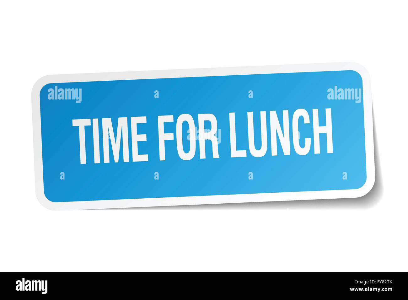 time for lunch blue square sticker isolated on white Stock Vector Image ...