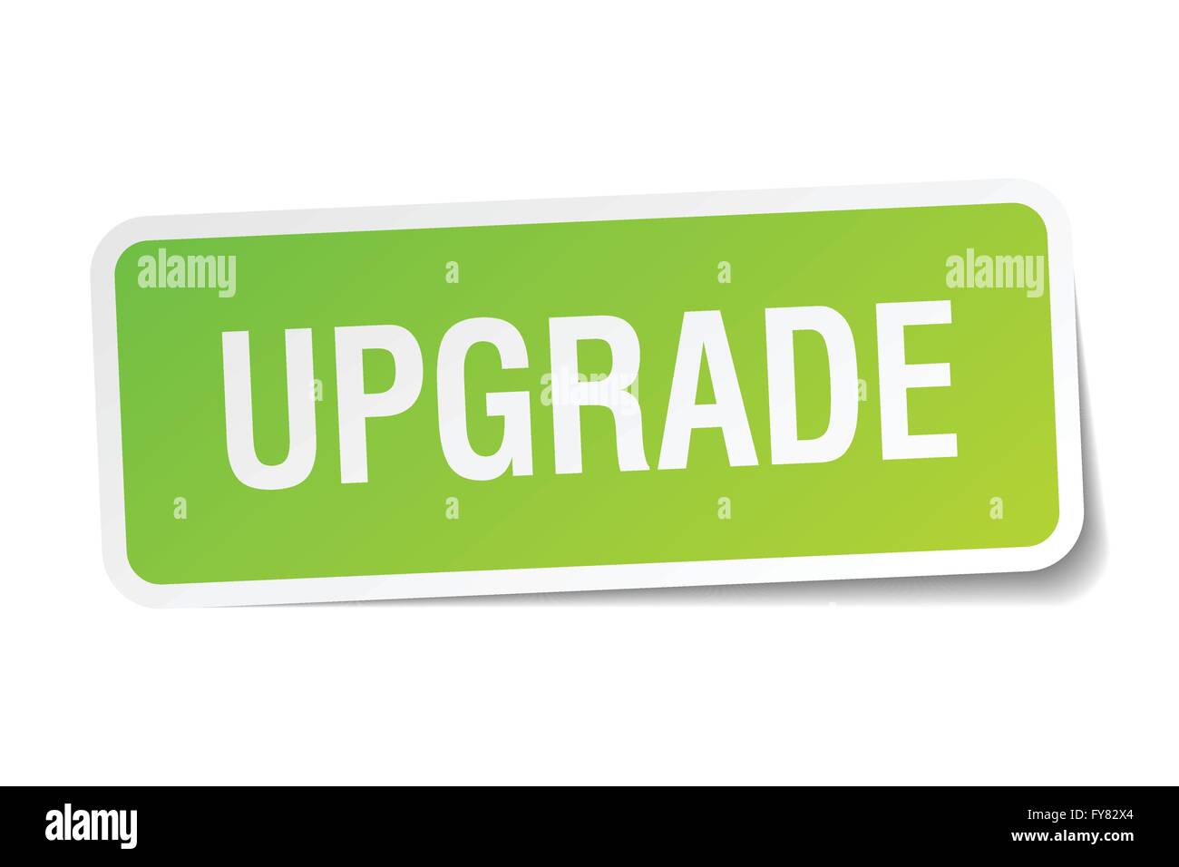 upgrade green square sticker on white background Stock Vector Image ...