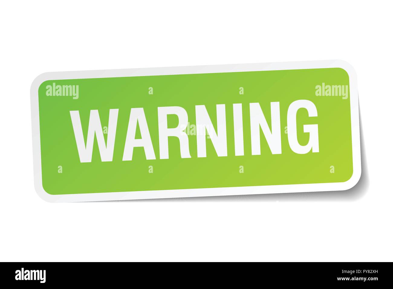 warning green square sticker on white background Stock Vector Image ...