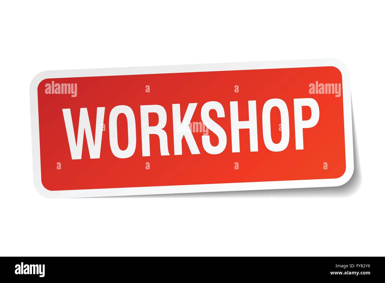 workshop red square sticker isolated on white Stock Vector Image & Art ...