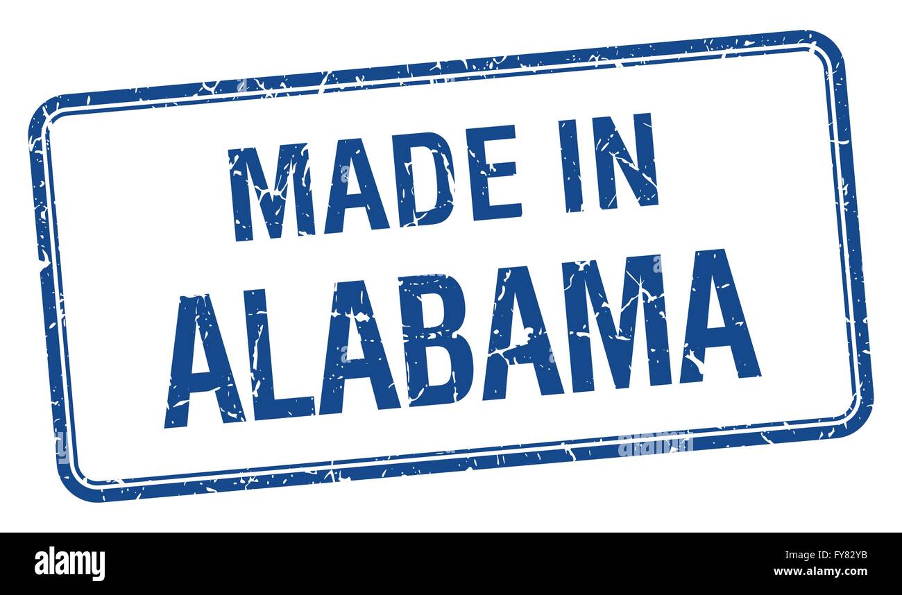 made in Alabama blue square isolated stamp Stock Vector Image & Art - Alamy