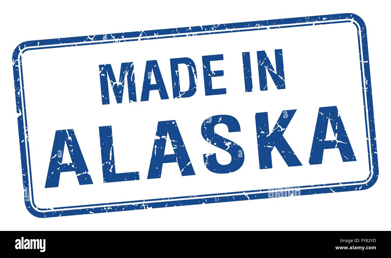 made in Alaska blue square isolated stamp Stock Vector Image & Art - Alamy