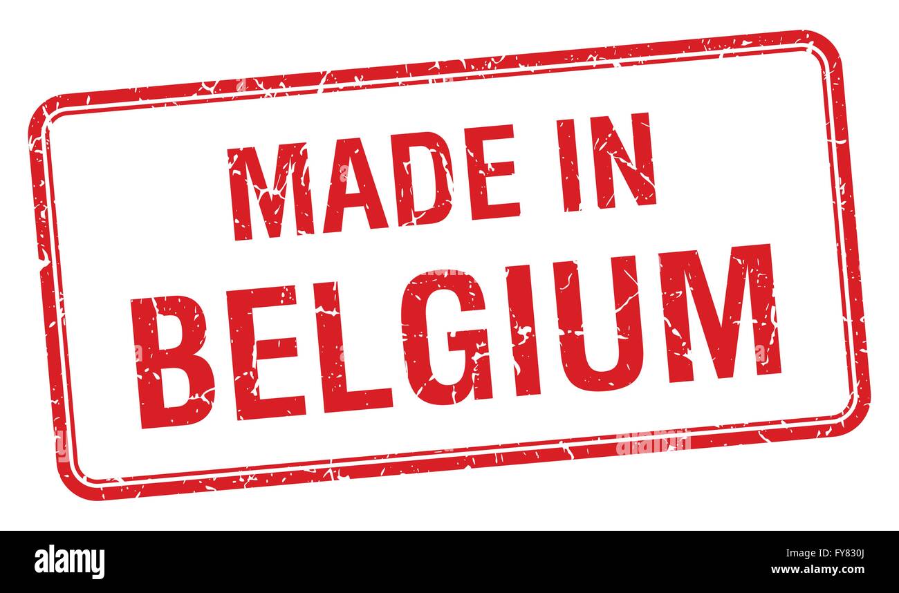 made in Belgium red square isolated stamp Stock Vector Image & Art - Alamy
