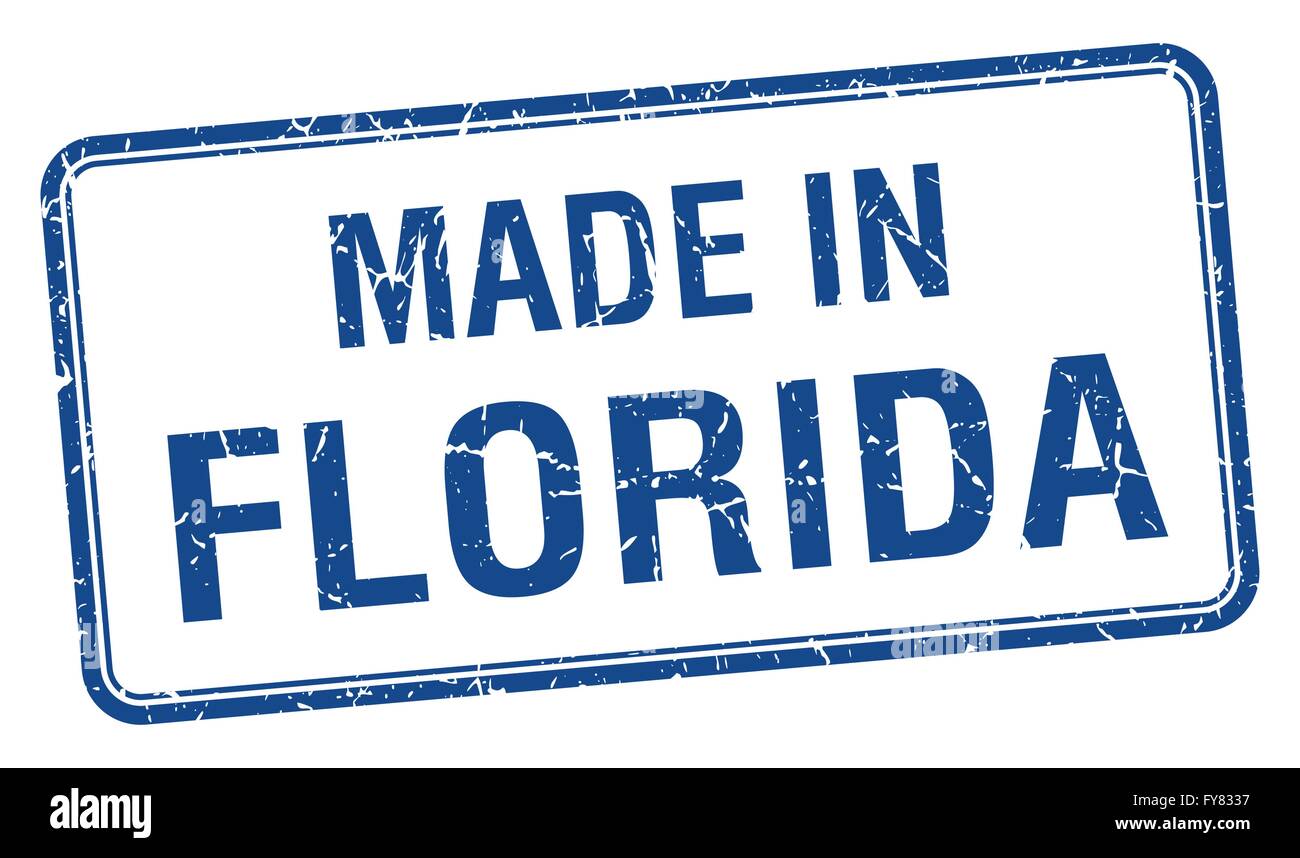 made in Florida blue square isolated stamp Stock Vector Image & Art - Alamy