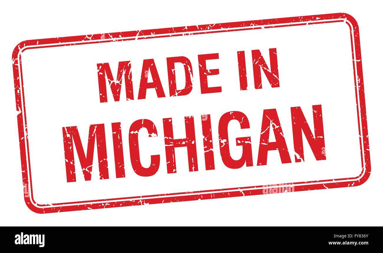 made in Michigan red square isolated stamp Stock Vector Image & Art - Alamy