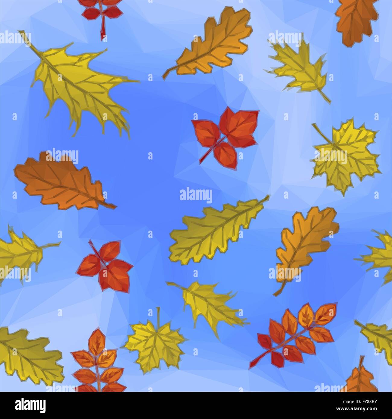 Oak leaves on blue Stock Vector Images - Alamy