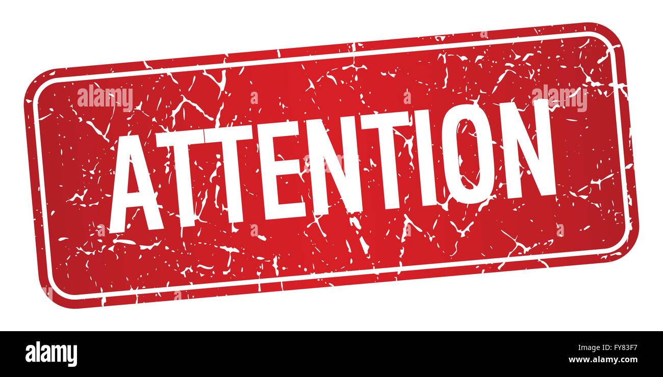 attention red square grunge textured isolated stamp Stock Vector Image & Art - Alamy