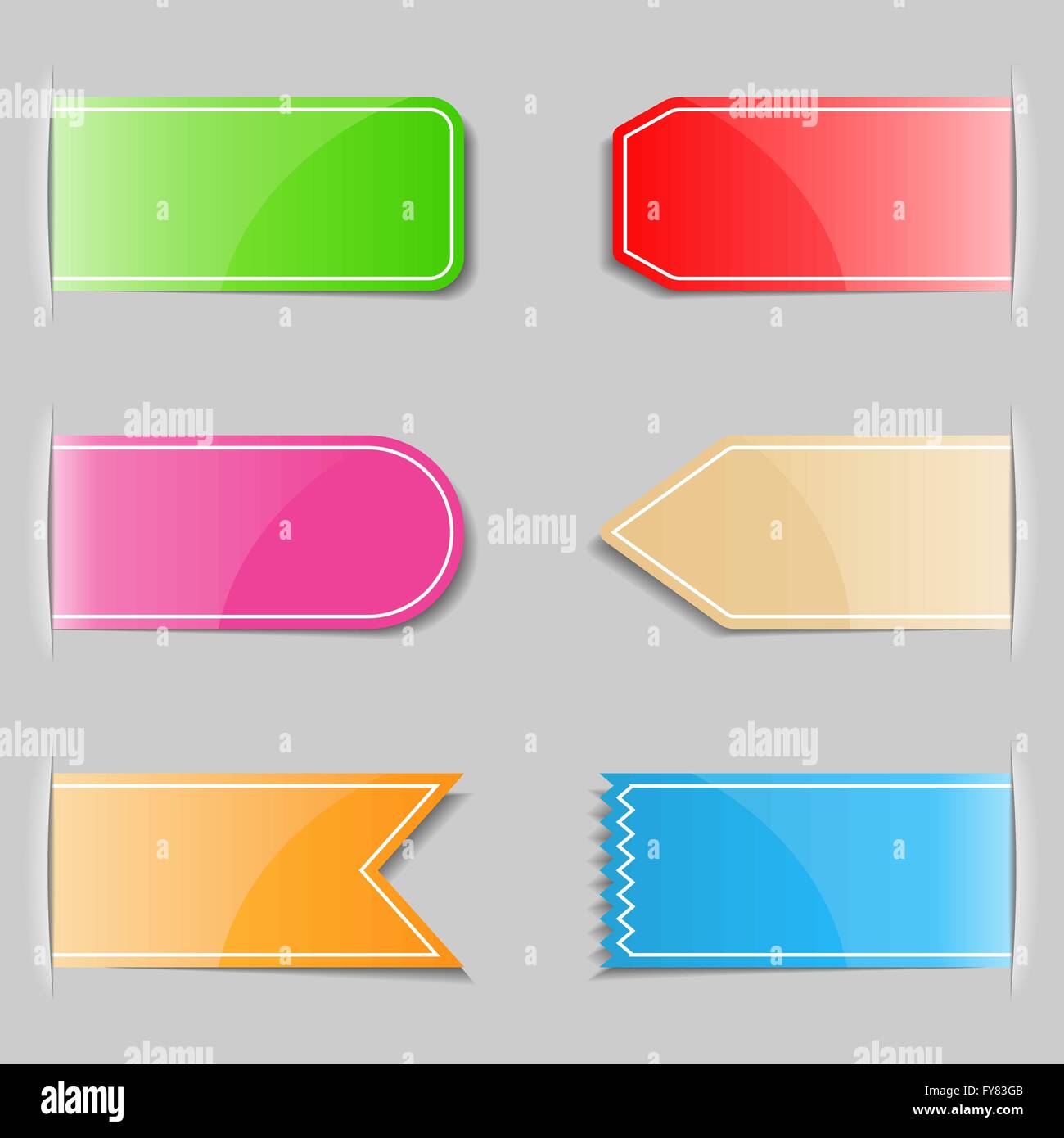 Set of different tabs, vector eps10 illustration Stock Vector Image ...