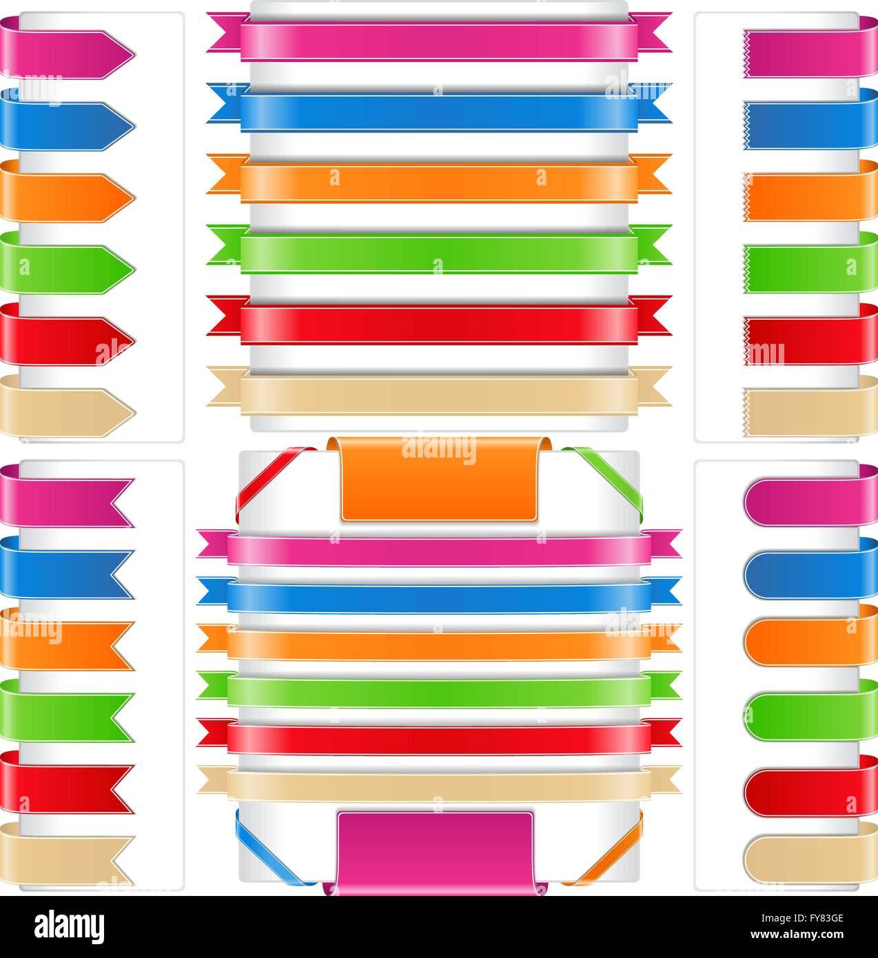 Set of different ribbons, vector eps10 illustration Stock Vector Image ...